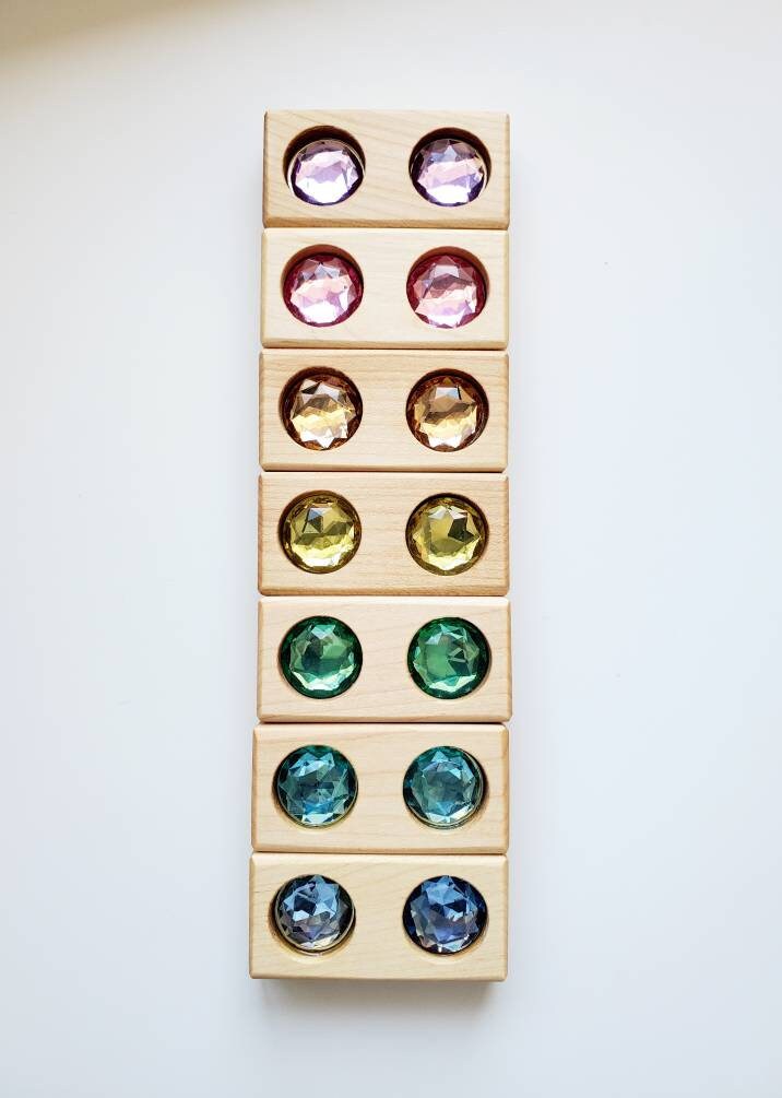 Pastel Gem Blocks / Wood Gem Blocks / Rainbow Gem Blocks - Etsy