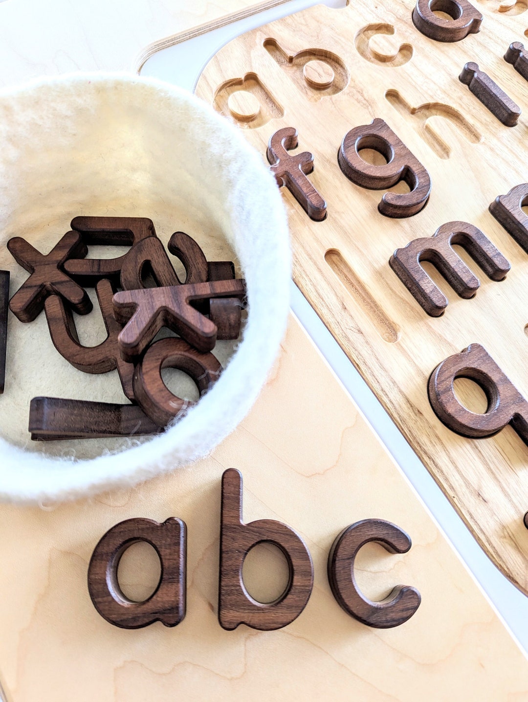Abc Lowercase Alphabet Puzzle Ash Wood Flisat Insert / Wooden ...