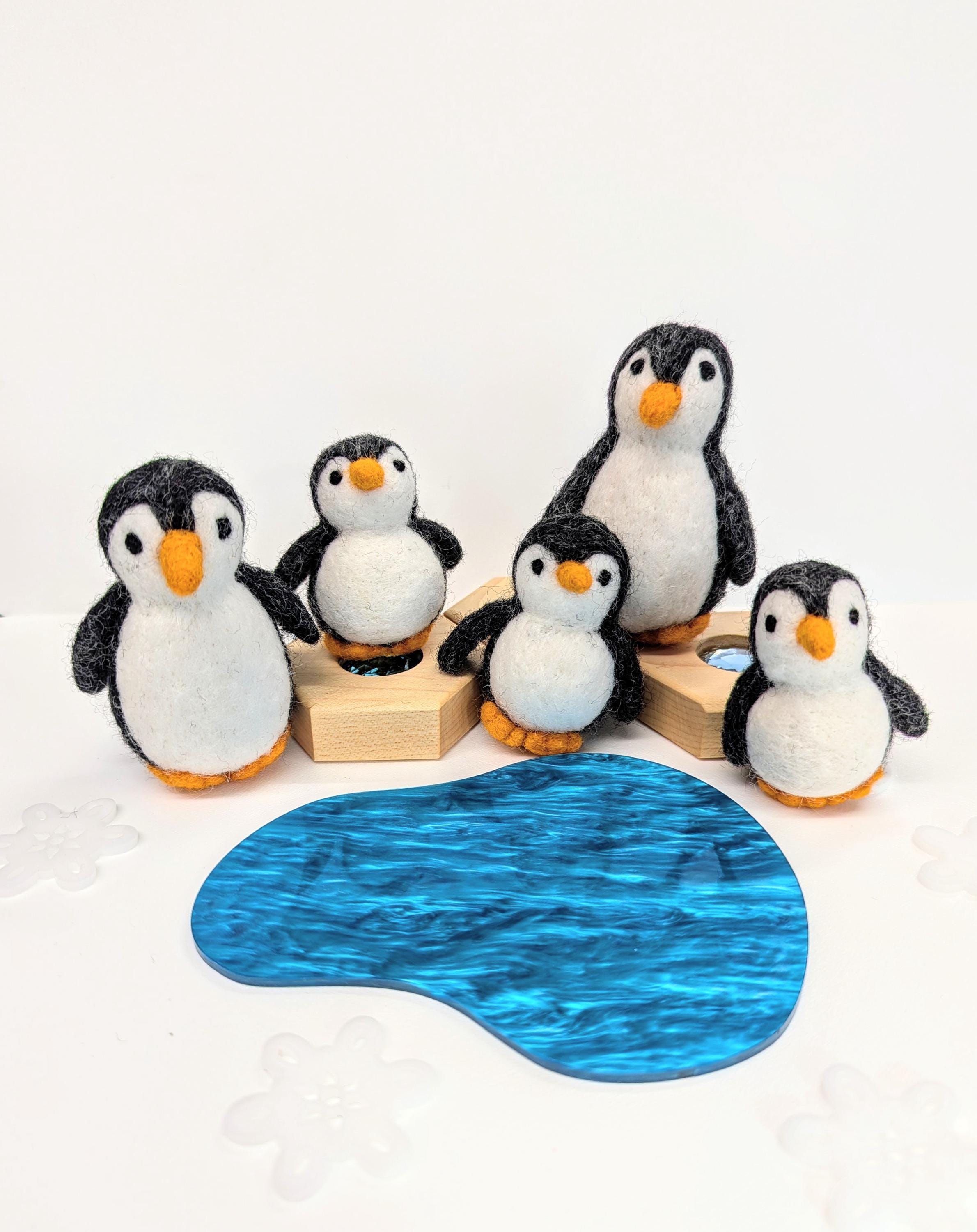Felt Penguins Family Loose Parts for Arctic Sensory Play / Needle ...