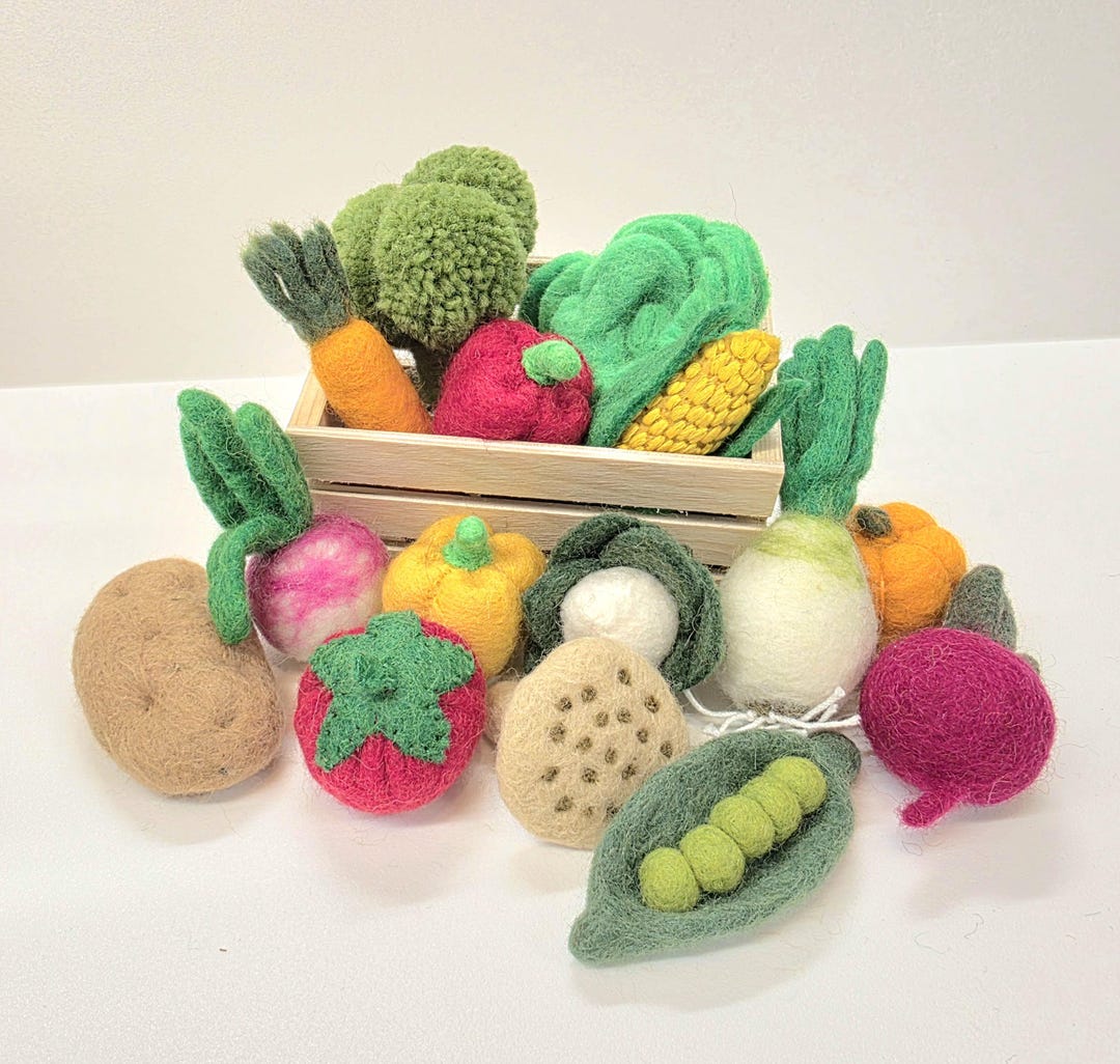 Felt Vegetables Play Food / Needle Felted Veggies Sensory Play Set ...