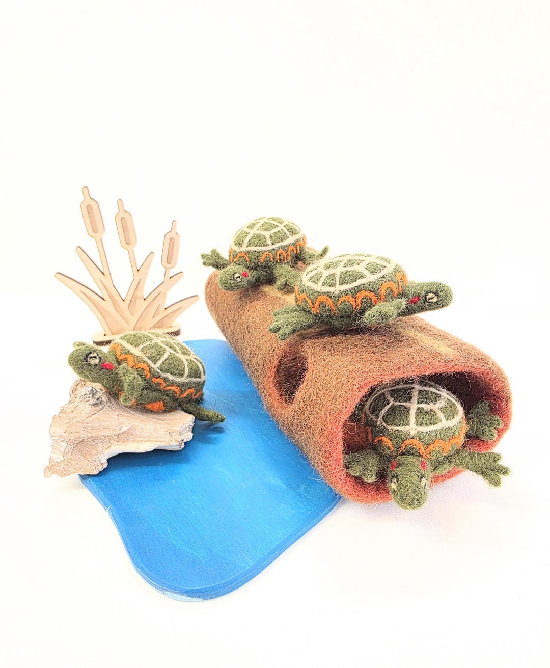 Felt Painted Turtle Sensory Play Set / Needle Felted Turtles Toy ...