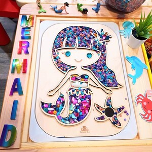 Flisat Fillable Mermaid Insert / Mermaids Trofast Bin Sensory Puzzle ...