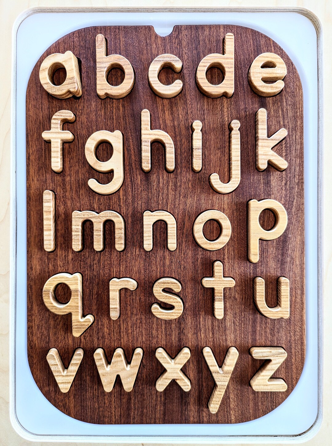 Wood Alphabet Puzzle / Wooden Alphabet / Montessori Alphabet / Alphabet ...