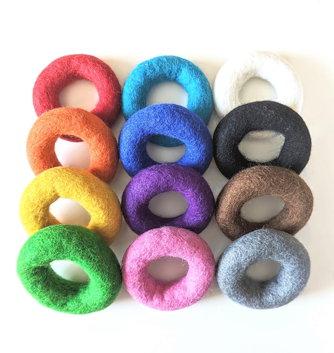 Large Felt Rings / Baby Toys / Felt Rings / Toy Rings / Montessori ...