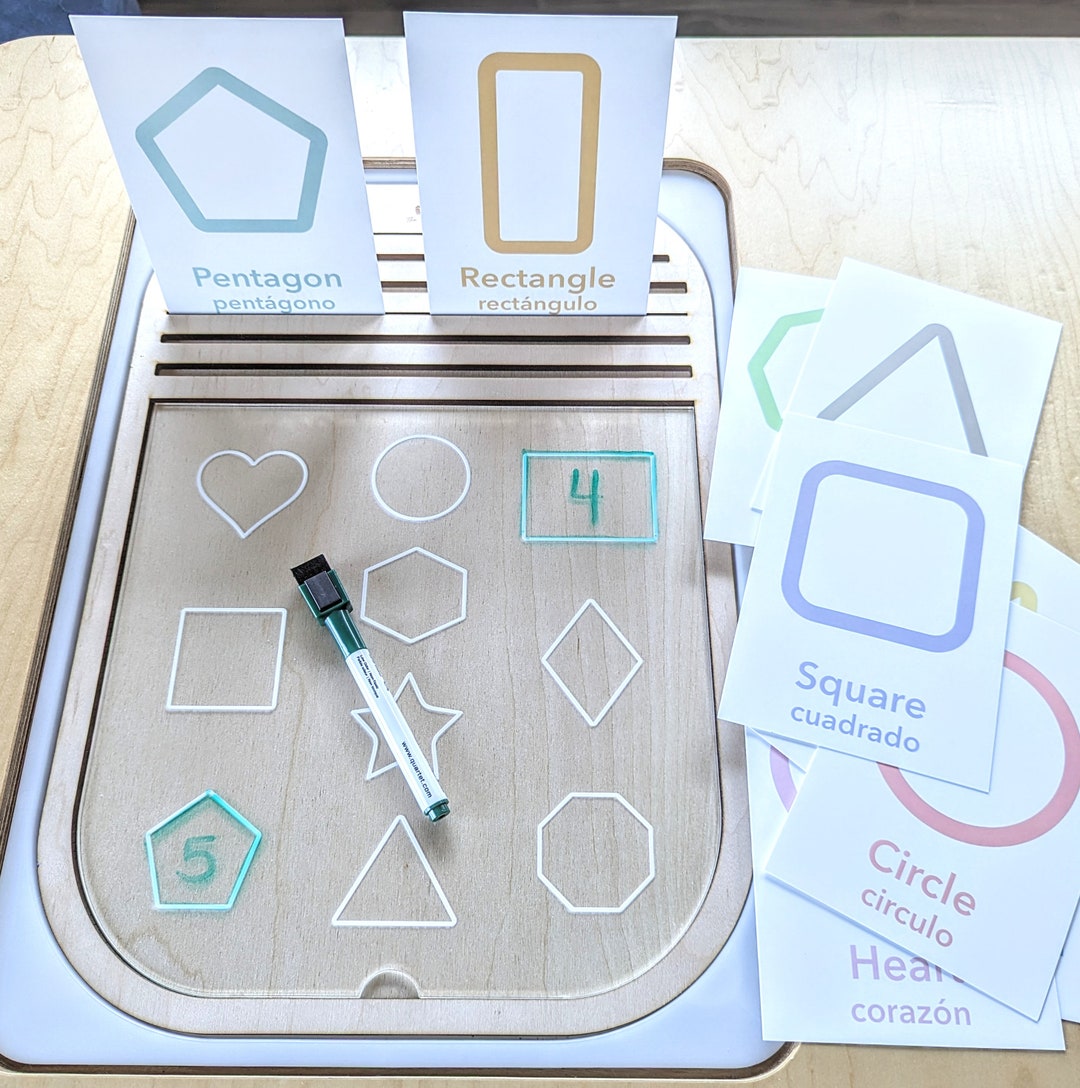 Shapes Tracing Insert / Acrylic Shapes / Montessori Sand Tray / Sand ...