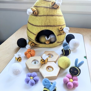 Felt Beehive / Montessori Beehive / Beehive Toy / Bee Sensory Bin / Bee ...
