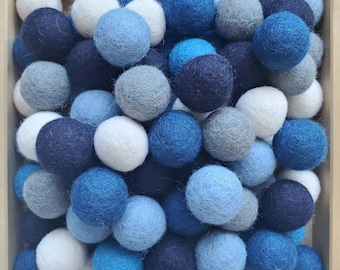 Ocean Blue Poms - Etsy