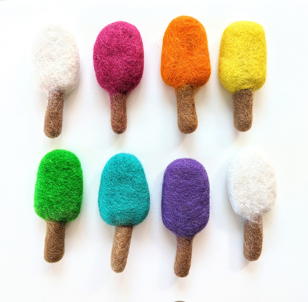 Felt Popsicles Play Food Rainbow Flavors / Ice Pops Loose Parts for ...