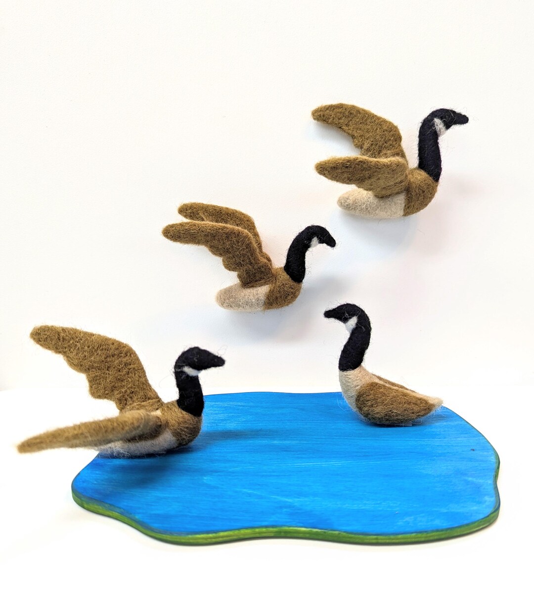 Felt Canada Goose Birds for Sensory Play Decoration / Needle Felted ...