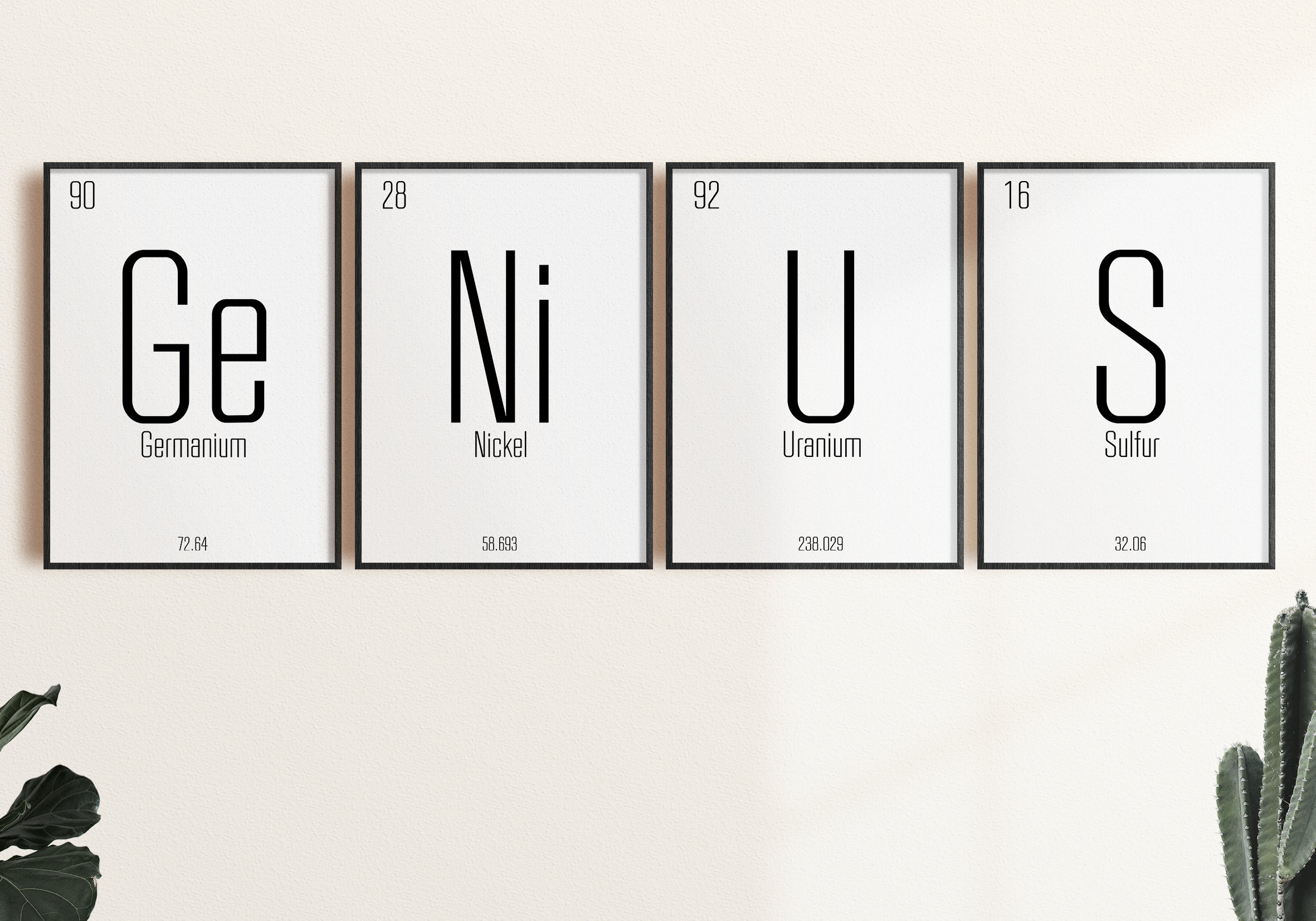 Genius Periodic Table Prints Set Genius Wall art Genius | Etsy