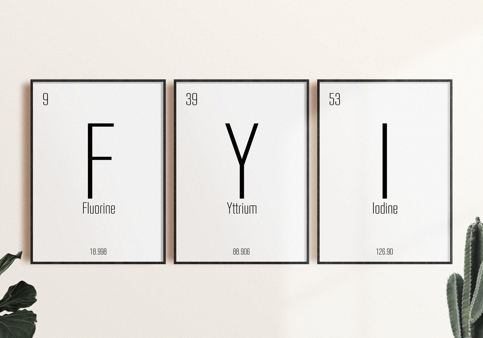 FYI Funny Periodic Table Prints Set Home office Wall Art | Etsy
