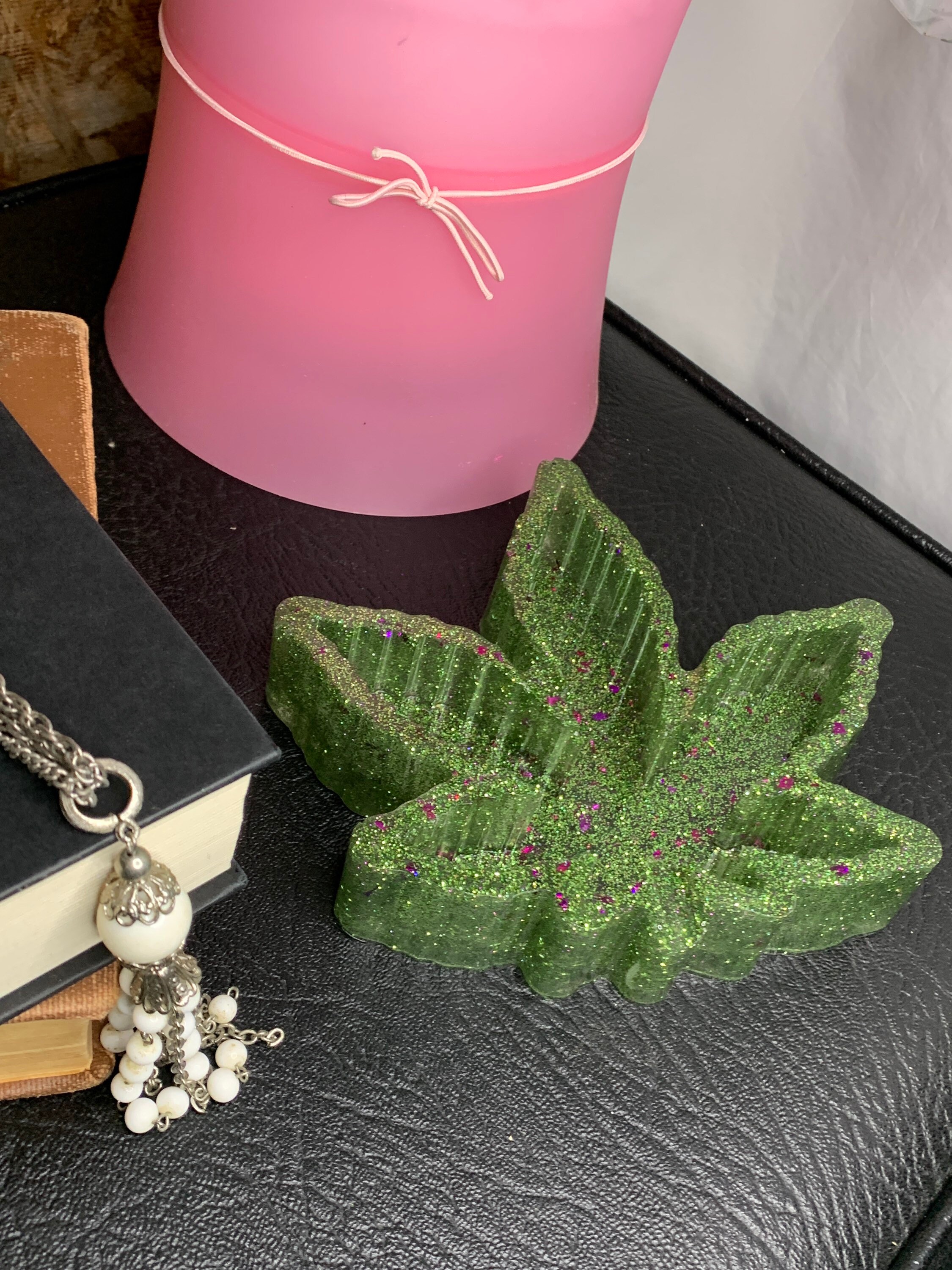 Pot Leaf Ashtray CUSTOM GLITTER MIX Toka - Etsy
