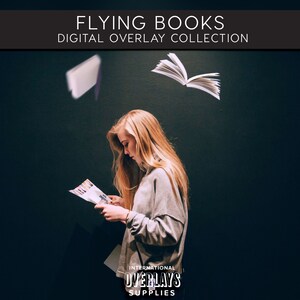 FLYING BOOKS OVERLAYS, Flying Books, Photoshop Overlays, Books Overlays ...