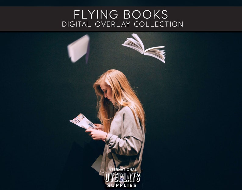 FLYING BOOKS OVERLAYS, Flying Books, Photoshop Overlays, Books Overlays ...