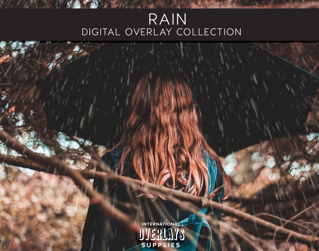 RAIN OVERLAYS, Photoshop Overlays, Rain, Blowing Rain, Rain Overlay ...