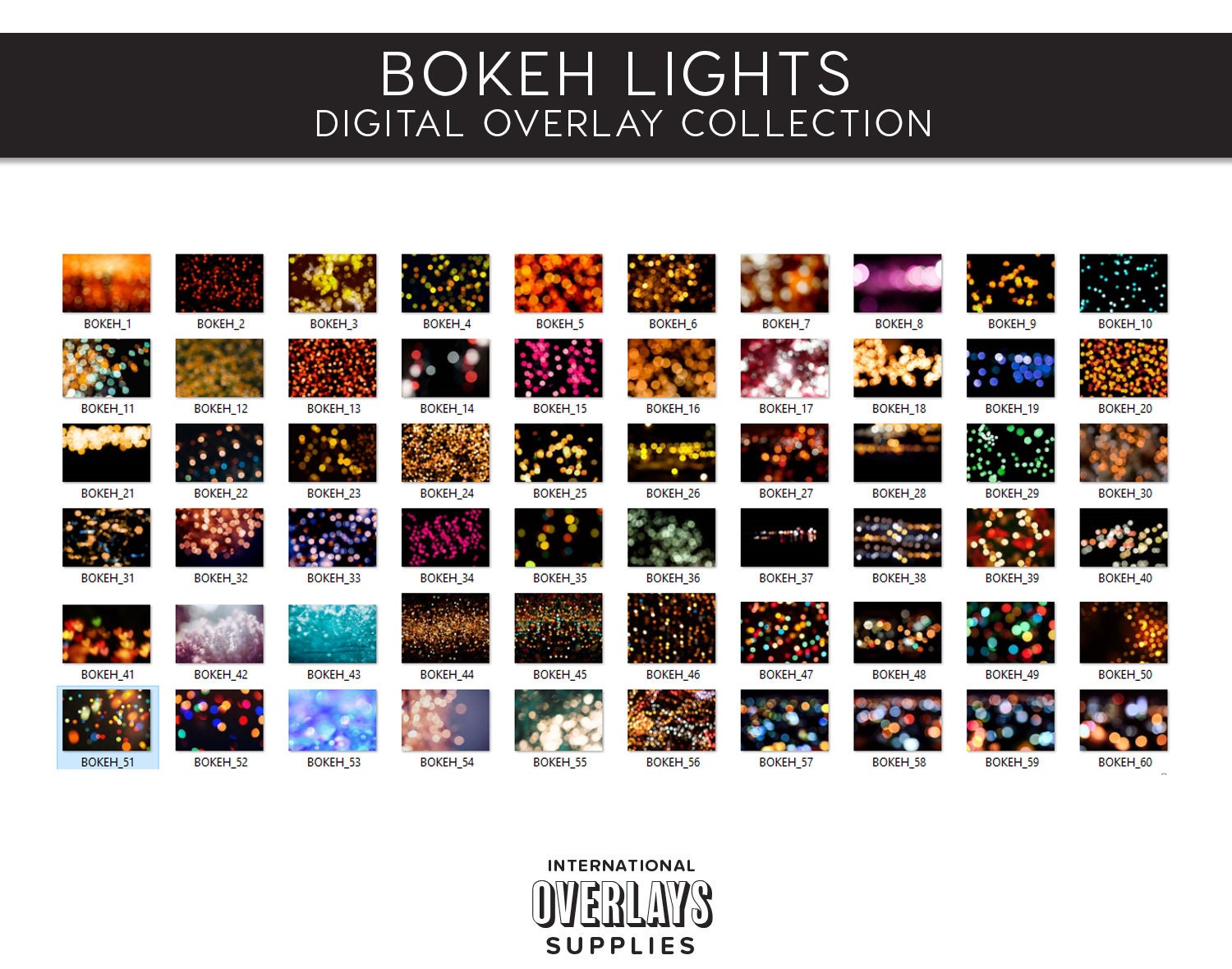 60 BOKEH LIGHTS Overlays, Photoshop Overlay, Gold Bokeh, Sparkle Light ...
