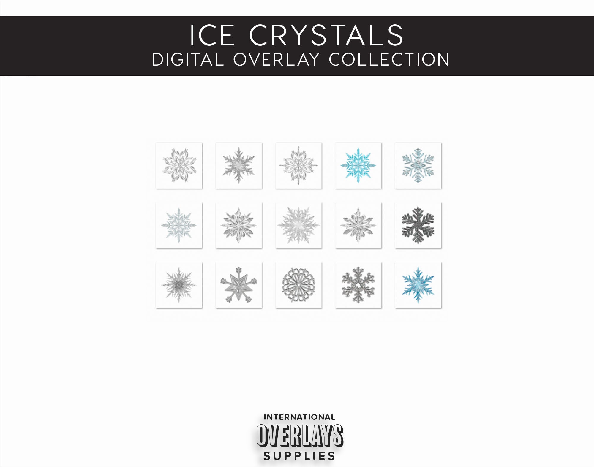 ICE CRYSTALS OVERLAYS, Photoshop Overlays, Ice, Ice Crytal, Png, Winter ...