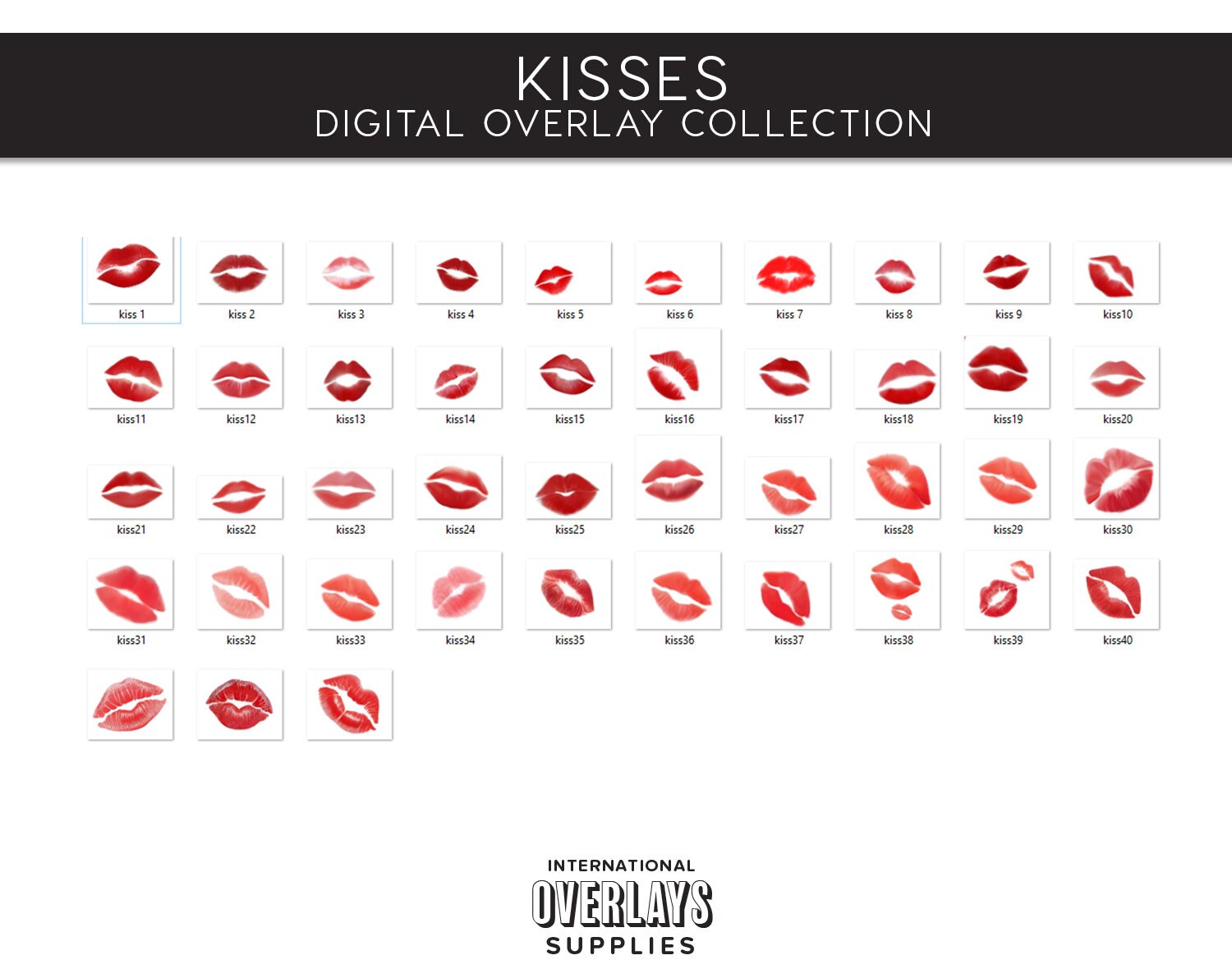 43 KISSES Overlays, PNG Files, Photoshop Overlay, Photoshop Overlays ...