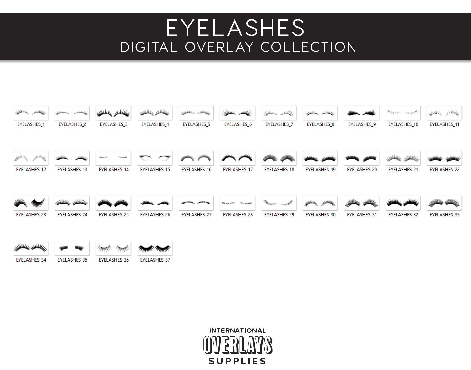 37 EYELASHES Overlays, PNG Files, Photoshop Overlay, Photoshop Overlays ...