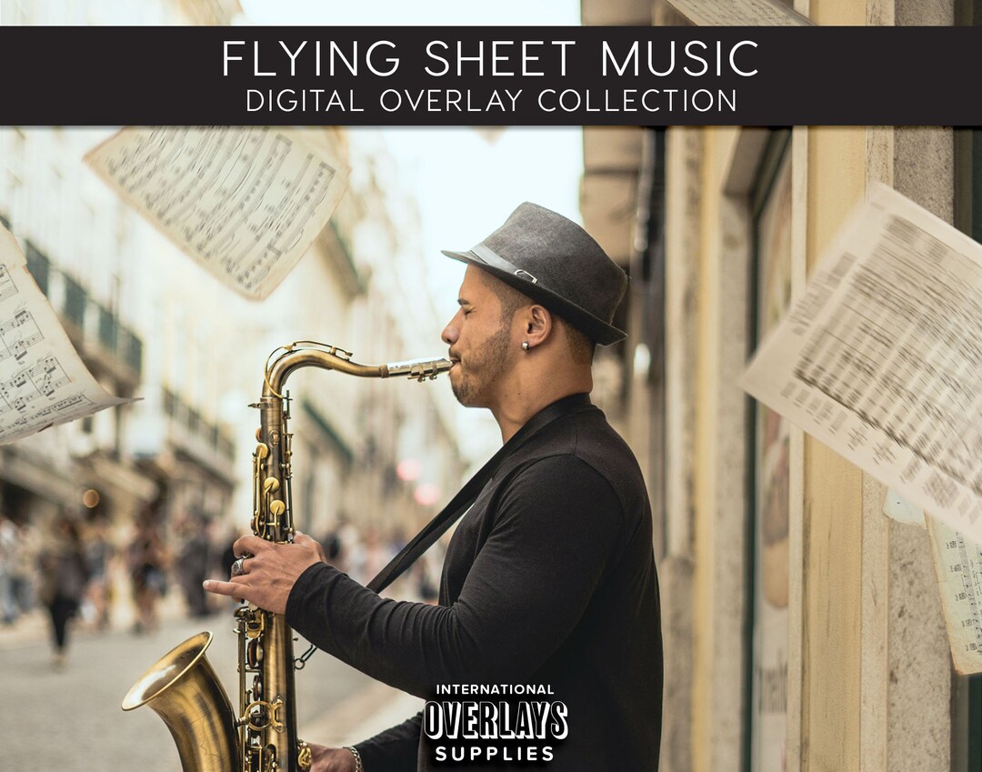 FLYING SHEET MUSIC Overlays, Photoshop Overlays, Flying Paper, Flying ...