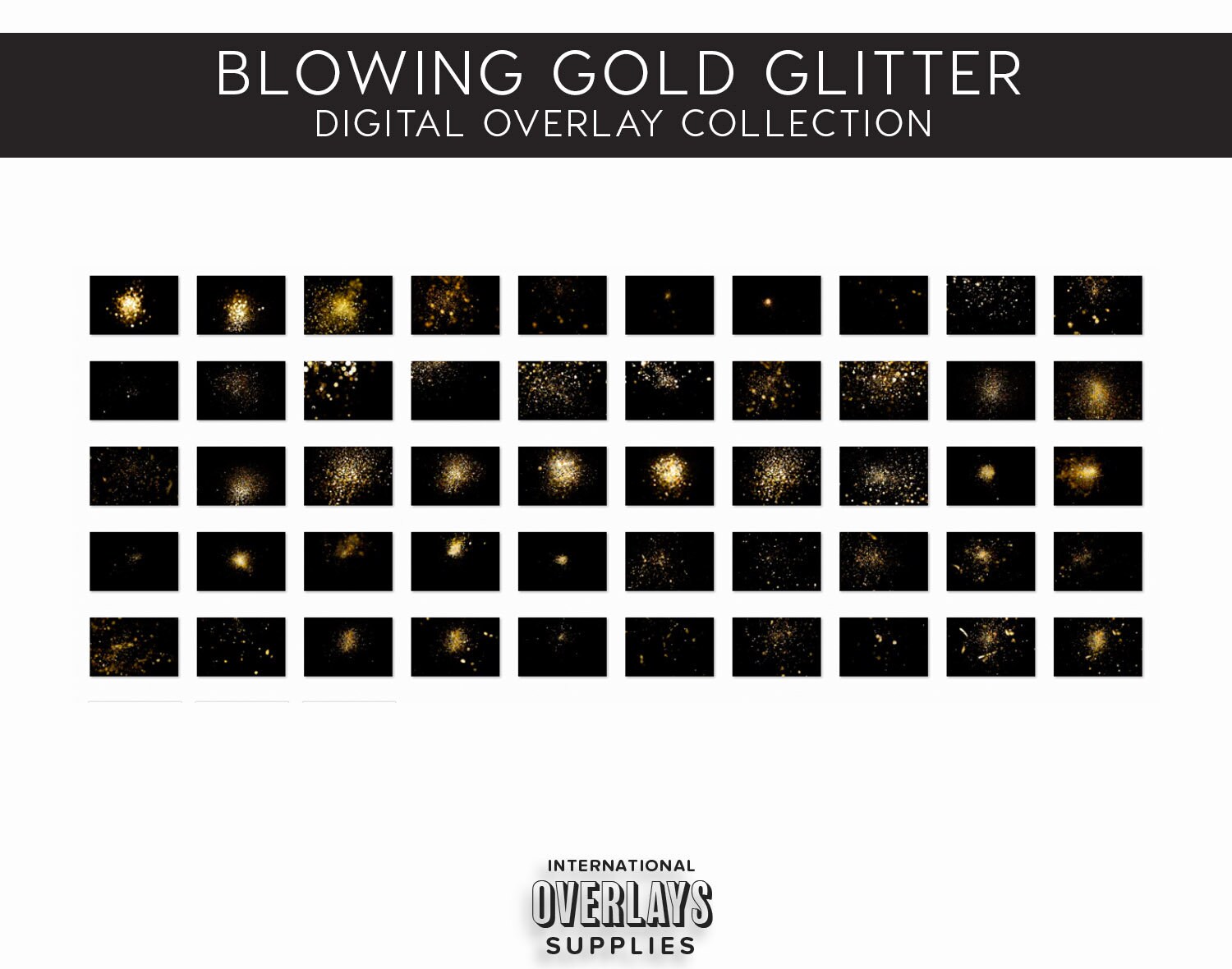 GOLD GLITTER OVERLAYS, Photoshop Overlays, Glitter, Blowing Glitter ...
