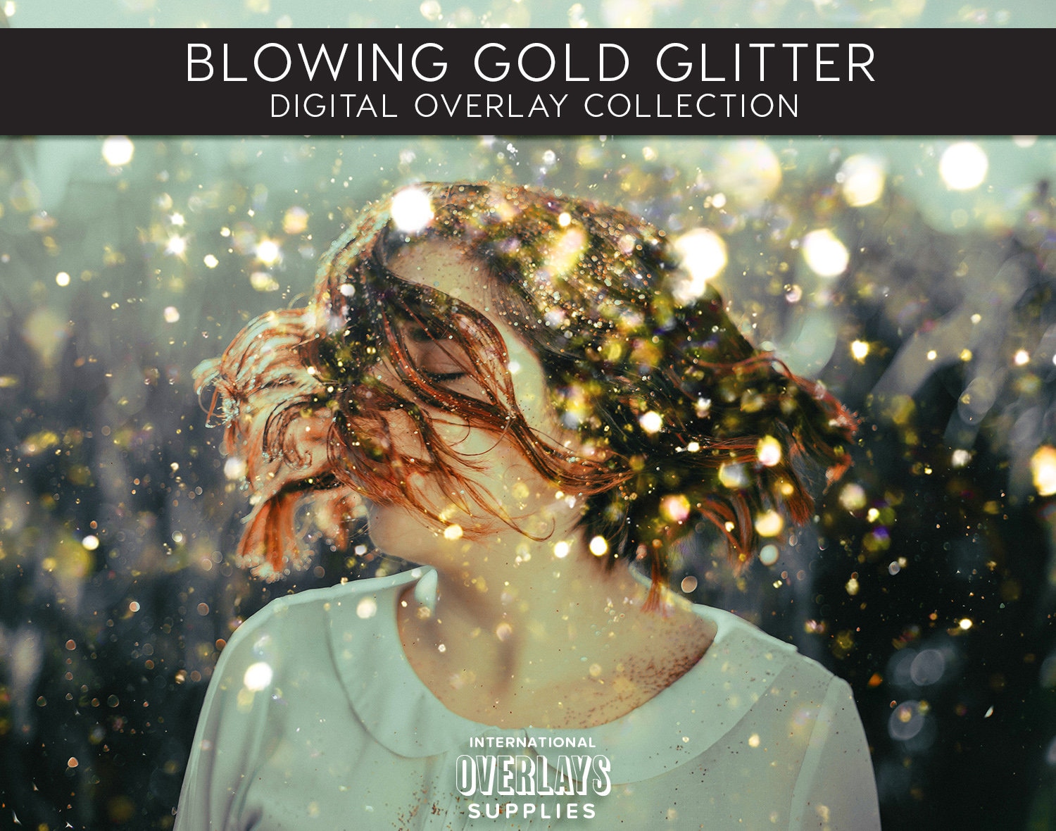 GOLD GLITTER OVERLAYS, Photoshop Overlays, Glitter, Blowing Glitter ...