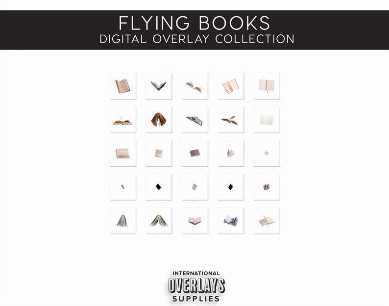 FLYING BOOKS OVERLAYS, Flying Books, Photoshop Overlays, Books Overlays ...