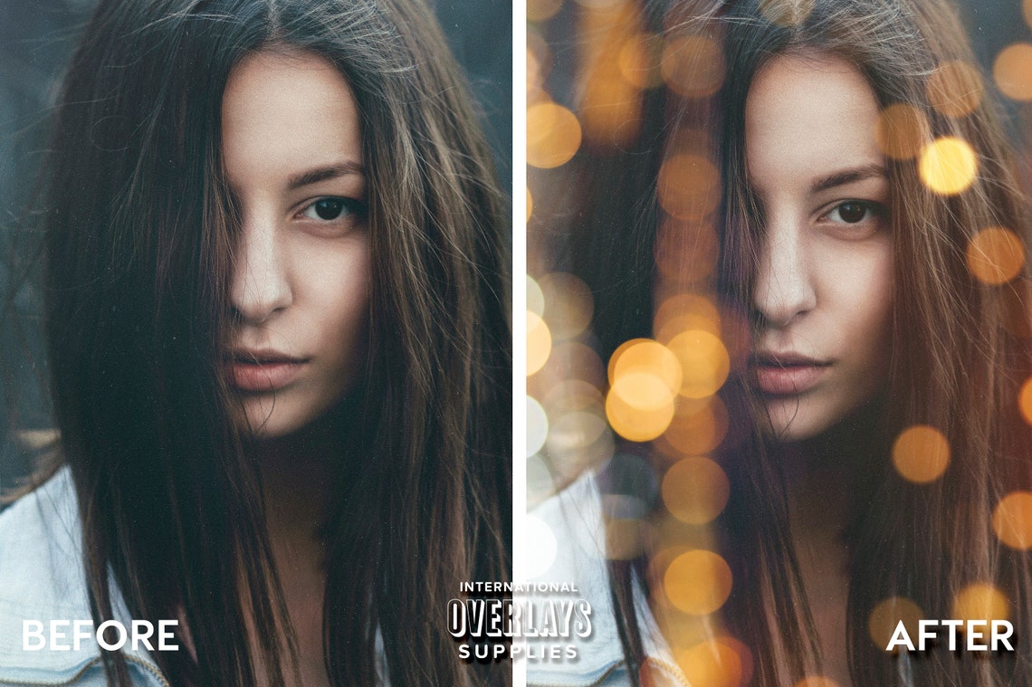 60 BOKEH LIGHTS Overlays, Photoshop Overlay, Gold Bokeh, Sparkle Light ...