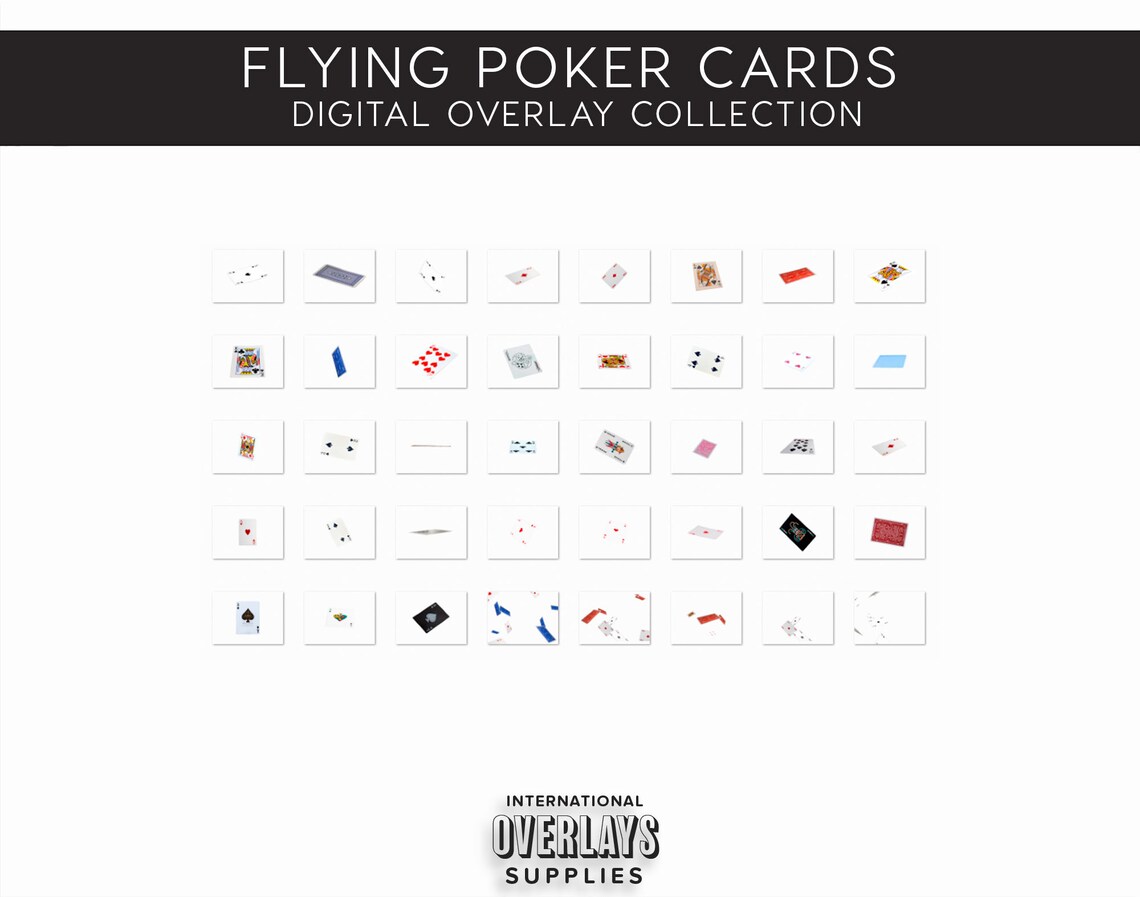 FLYING CARDS OVERLAYS, Poker Cards, Photoshop Overlays, Cards Overlays ...