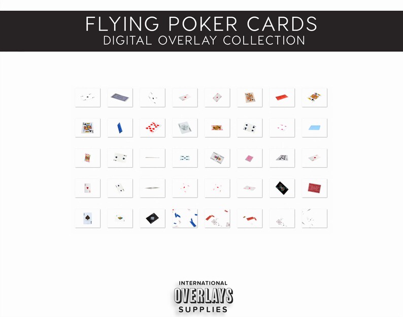 FLYING CARDS OVERLAYS, Poker Cards, Photoshop Overlays, Cards Overlays ...