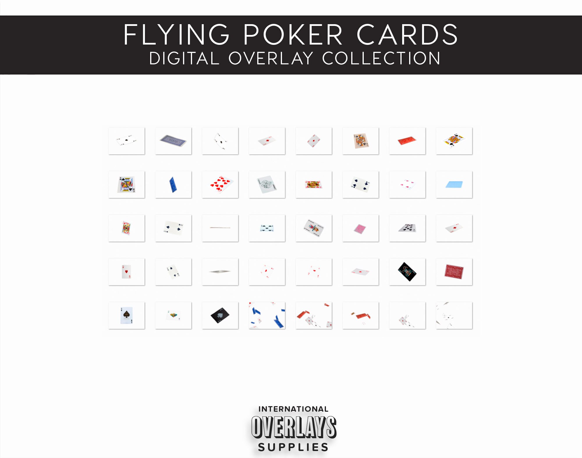 FLYING CARDS OVERLAYS, Poker Cards, Photoshop Overlays, Cards Overlays ...