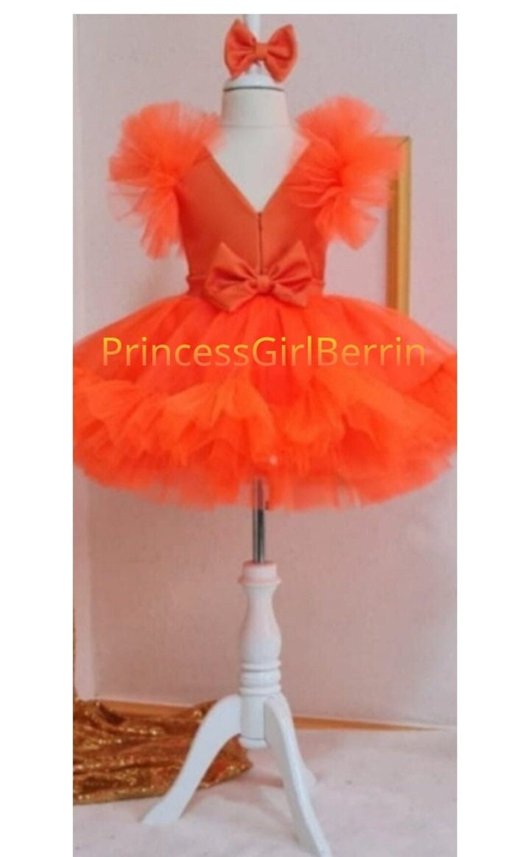Orange Color Girl Dress Orange Color Dress Princess Baby - Etsy