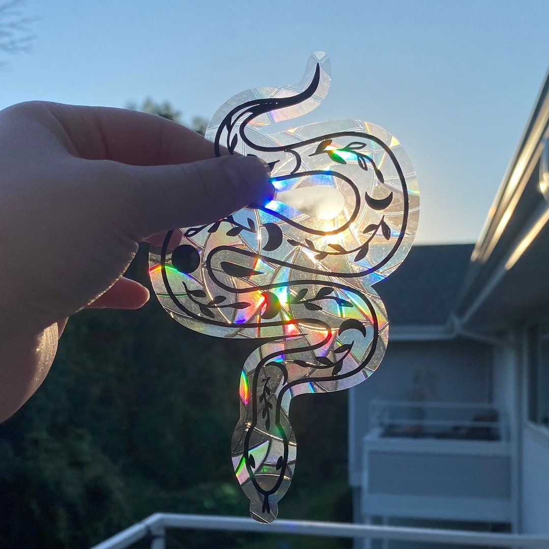 Floral Moon Phase Celestial Snake Halloween Sun Catcher - Etsy