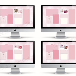 PINK Aesthetic Desktop Organizer With 2025 Calendar and 600 Desktop ...