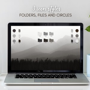 27 Black N White Desktop Folder Icons for MacBook and WINDOWS Computers ...