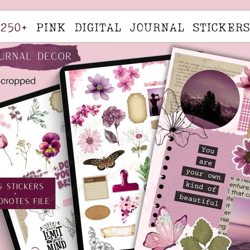 Cute Pink Stickers - Etsy
