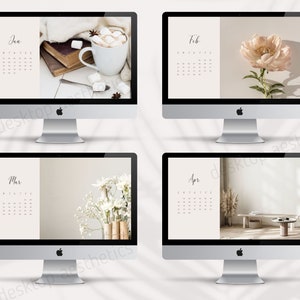 Boho Calendar 2024 for Mac and Windows Neutral Boho Wallpaper, Desktop ...