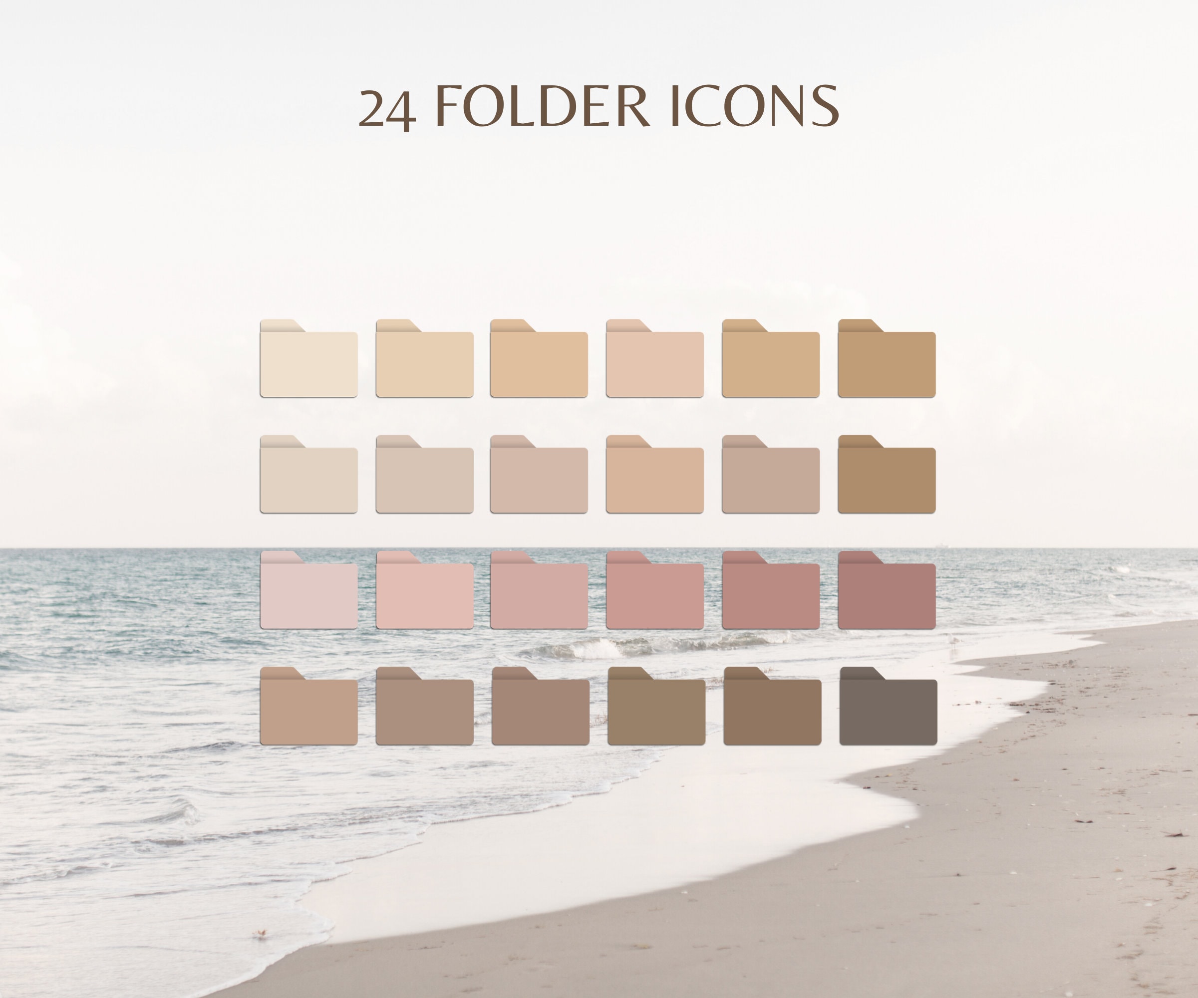 72 Skin Tones Desktop Folder Icons for MAC and WINDOWS | Circle and ...