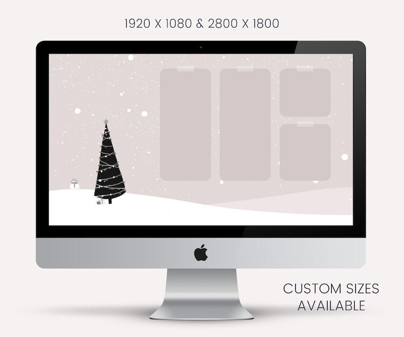 Whimsical Christmas Desktop Organizer Christmas Wallpaper - Etsy