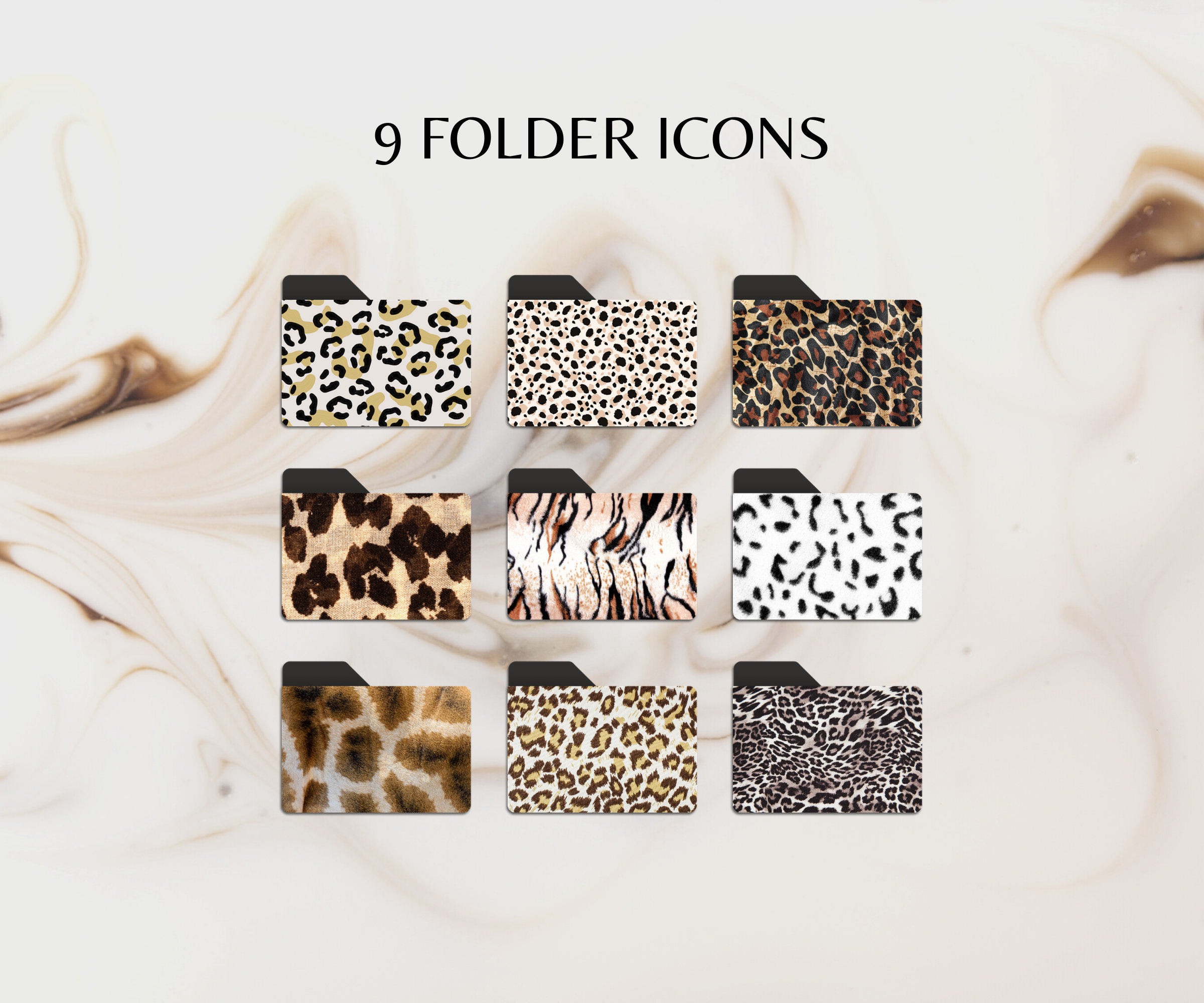 18 Animal Print Folder and Circle Icons for MACBOOK and - Etsy