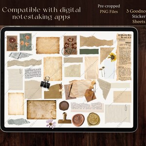 120 Dark Academia Digital Journal Stickers | Pre-cropped Goodnotes ...