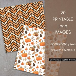 20 Fall Digital Paper Pack, Seamless Patterns, Fall Aesthetic, Cute ...