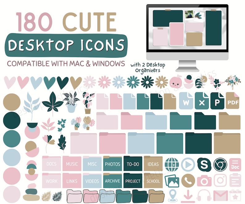 180 Desktop Folder Icons With Free Desktop Organizers for Mac, Windows ...