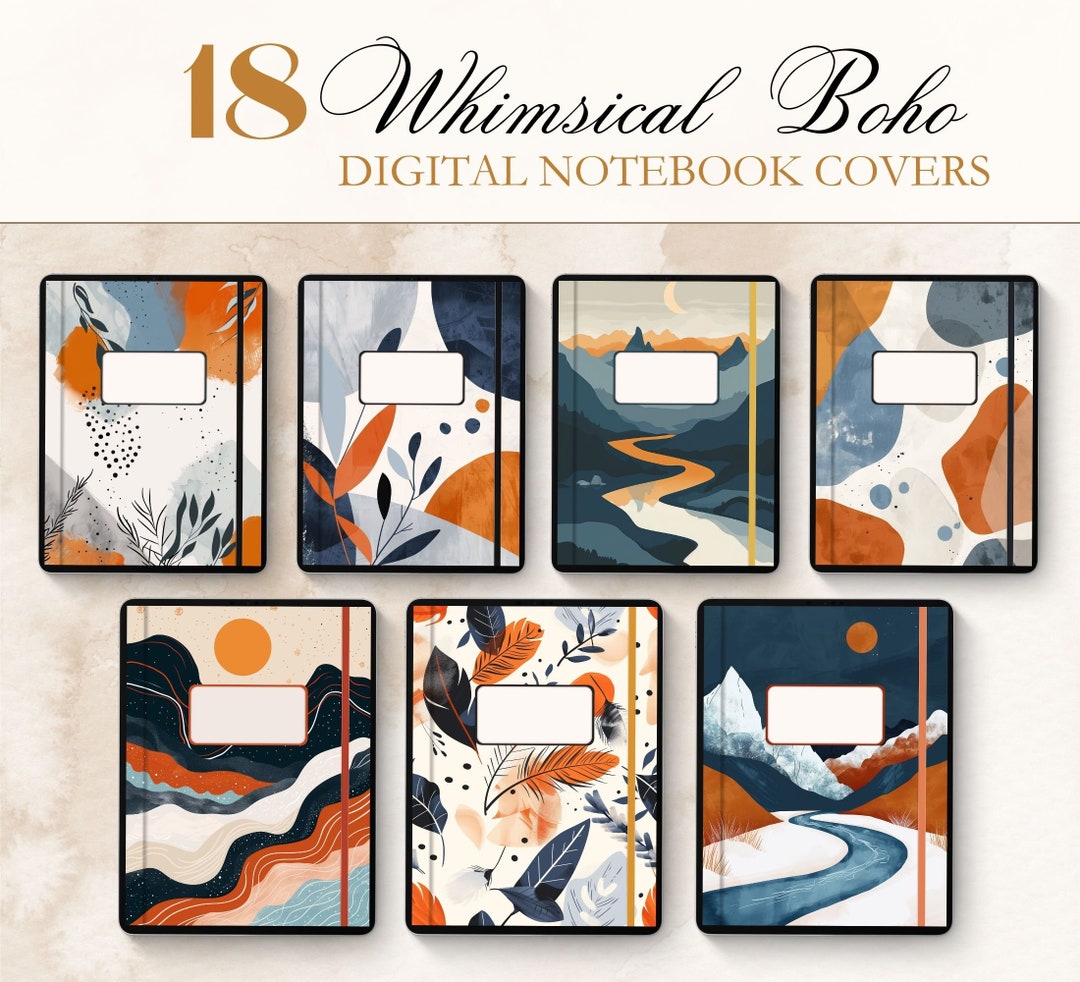 18 Whimsical Boho Goodnotes Covers, Digital Notebook Covers, Boho ...