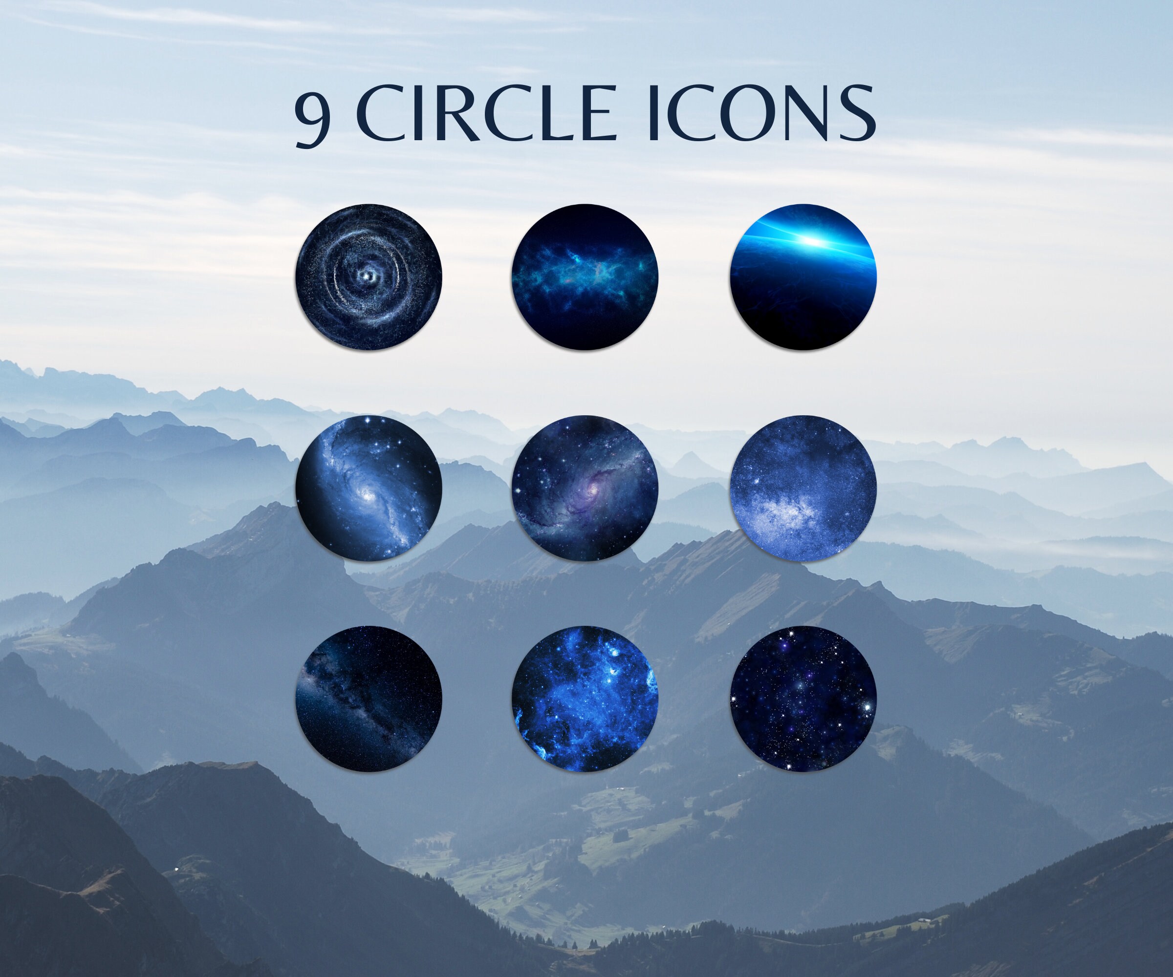 18 Blue Galaxy Theme Desktop Icons for MACBOOK and WINDOWS - Etsy