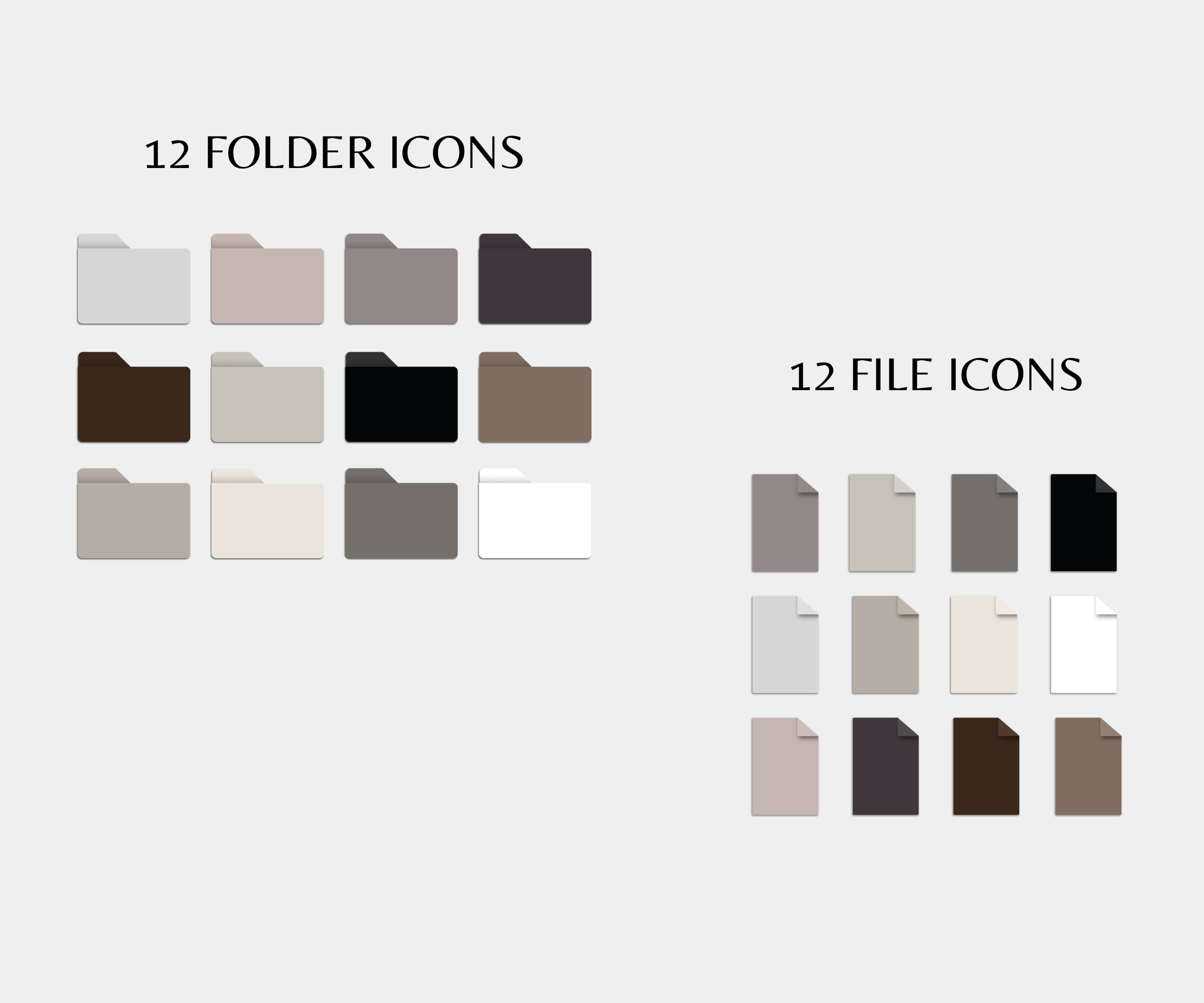 36 Black N White Desktop Folder Icons for MAC and WINDOWS - Etsy