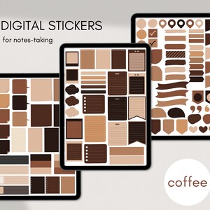 105 Coffee Goodnotes Sticky Notes, Pre Cropped Neutral Digital ...