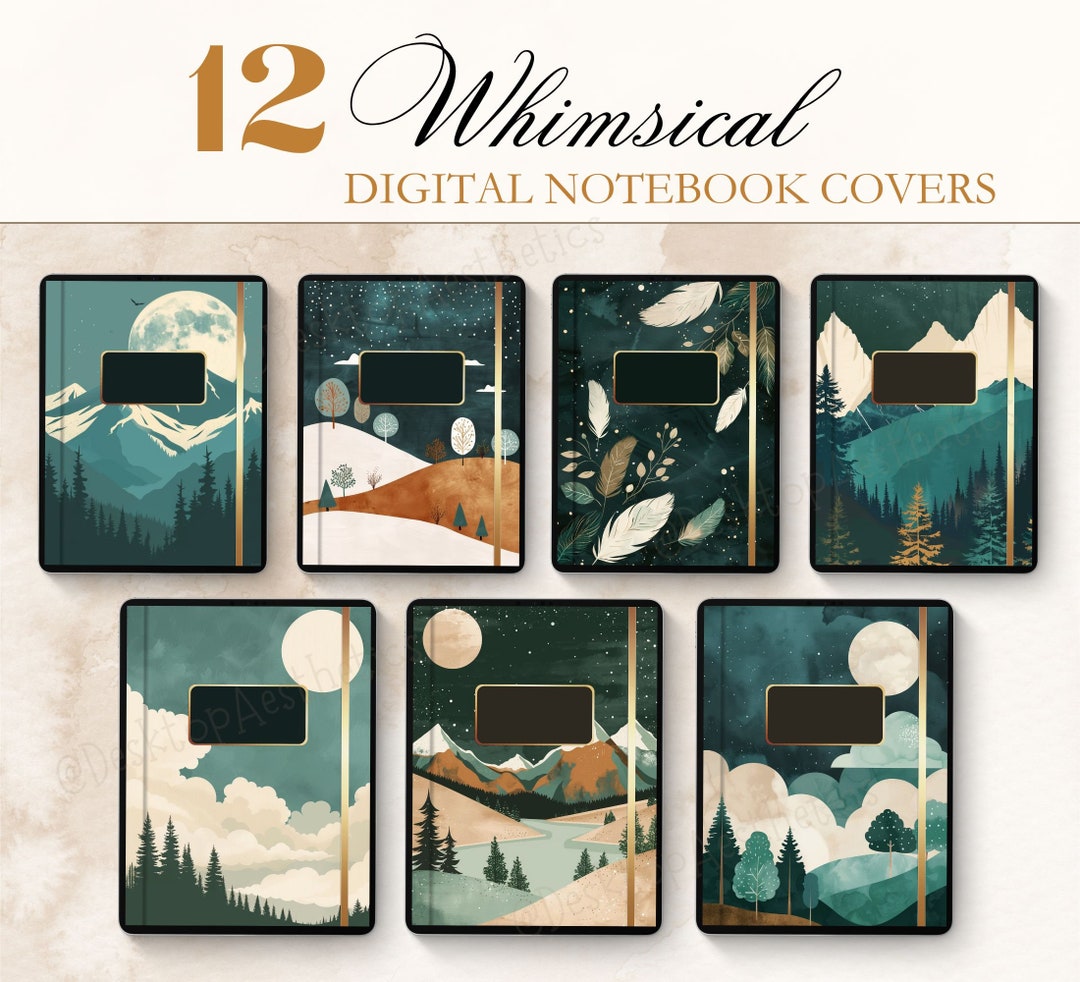 12 Whimsical Boho Goodnotes Covers, Digital Notebook Covers, Boho ...