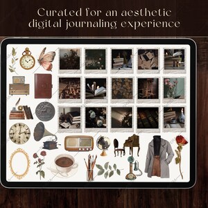 120 Dark Academia Digital Journal Stickers | Pre-cropped Goodnotes ...