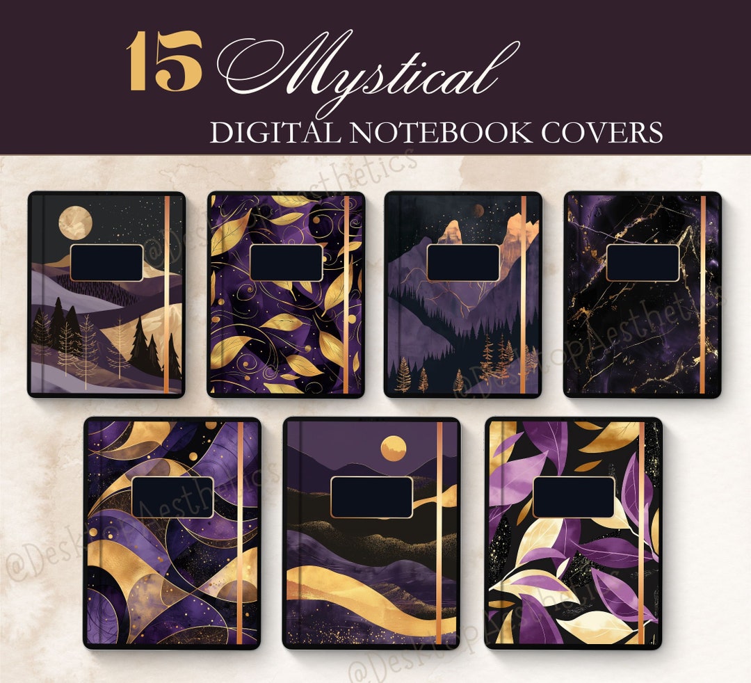 15 Mystical Goodnotes Covers, Digital Notebook Covers, Boho Aesthetic ...